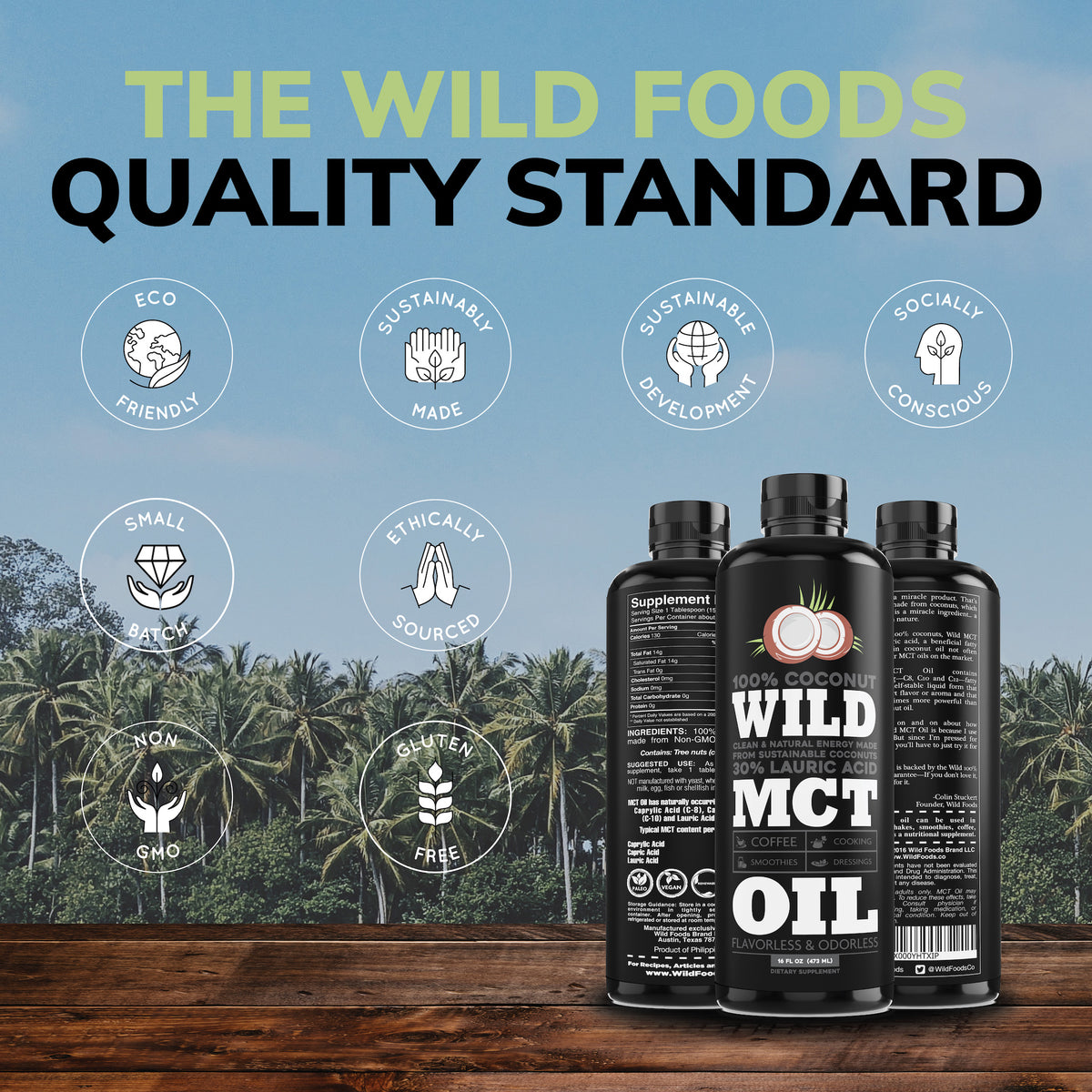 Organic Wild MCT Oil From 100% Coconuts