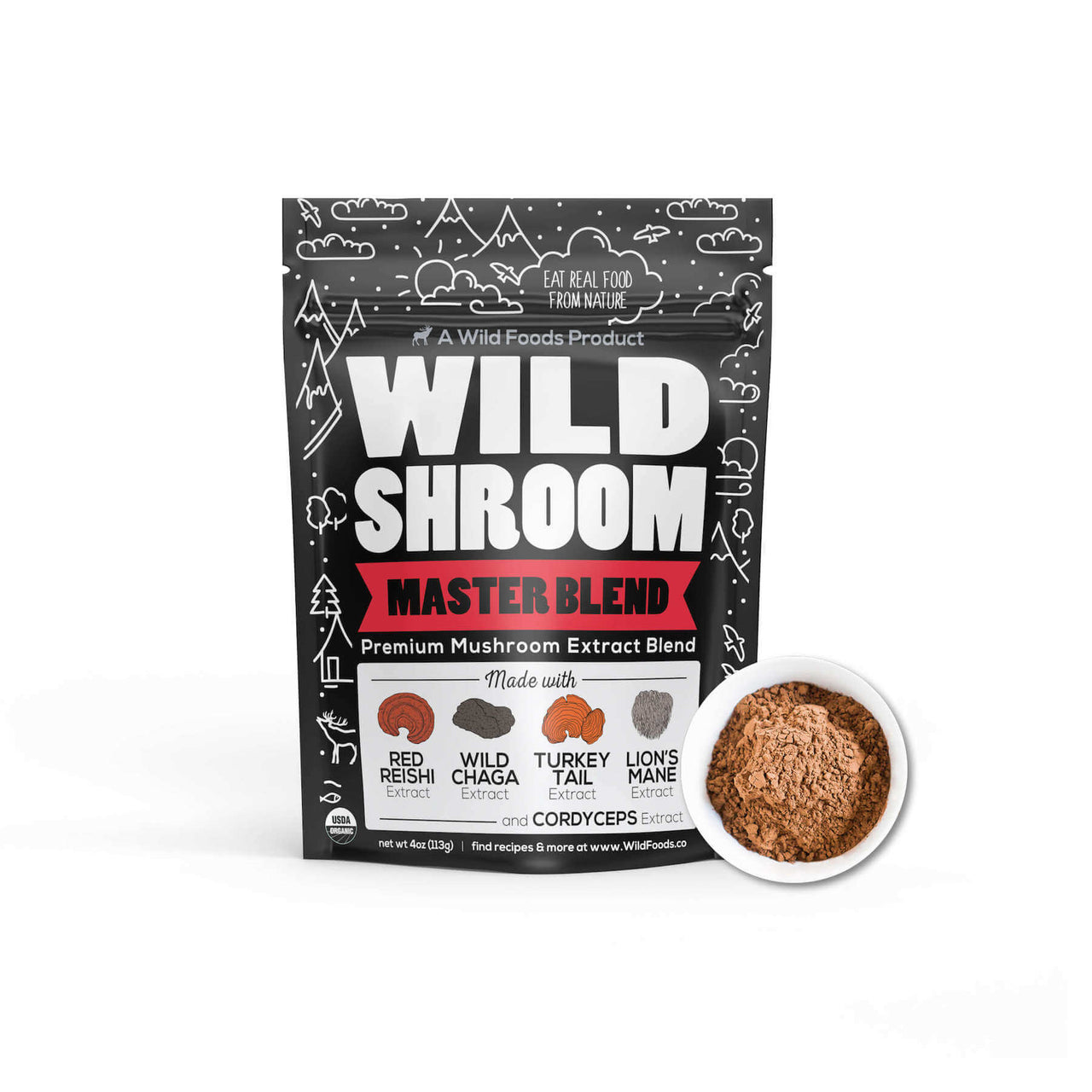 Master Shrooms Five Mushrooms Blend - Adaptogens + Prebiotic Powerhouse ...